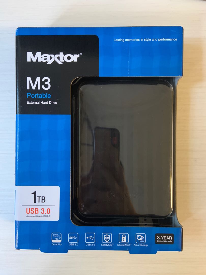 Maxtor 1TB M3 Portable External Hard Drive, Computers & Tech, Parts ...