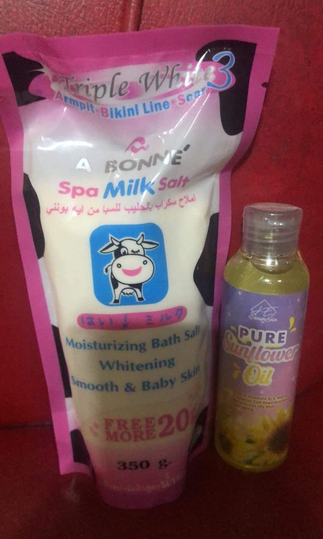 Milk Salt Scrub with Sunflower Oil, Beauty & Personal Care, Bath & Body ...