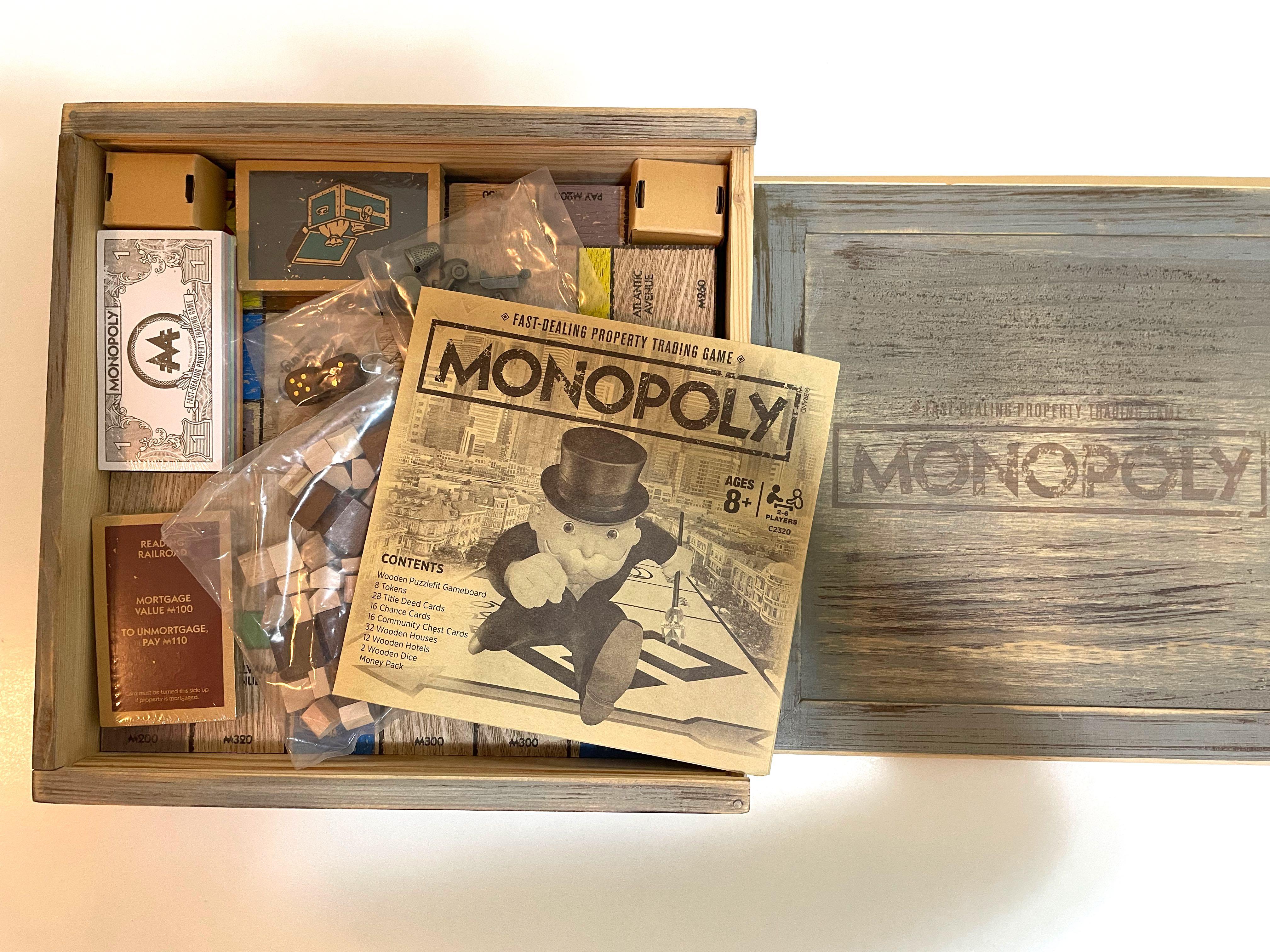 MONOPOLY limited edition Rustic Series 木製大富翁, 興趣及遊戲, 玩具 & 遊戲類 - Carousell