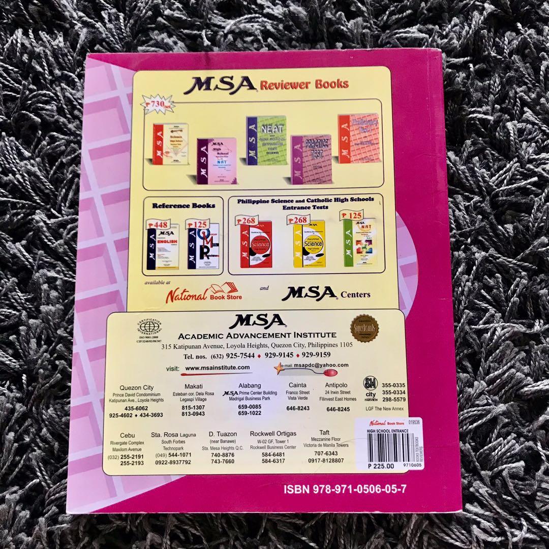 MSA High School Entrance Test NAT Reviewer Hobbies Toys Books msa-high-school-entrance-test-nat-reviewer-hobbies-toys-books