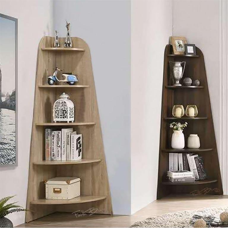 Nordic Pyramid Corner Display Book Shelf Rack, Furniture & Home Living ...