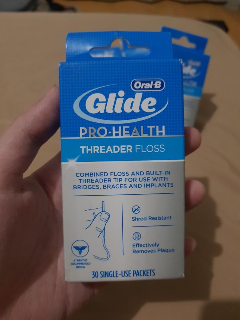 Oral B Glide Pro Health Threader Floss - Dental Floss for Permanent ...