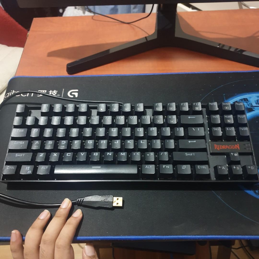 Red dragon keyboard plus logitech mouse, Computers & Tech, Parts ...