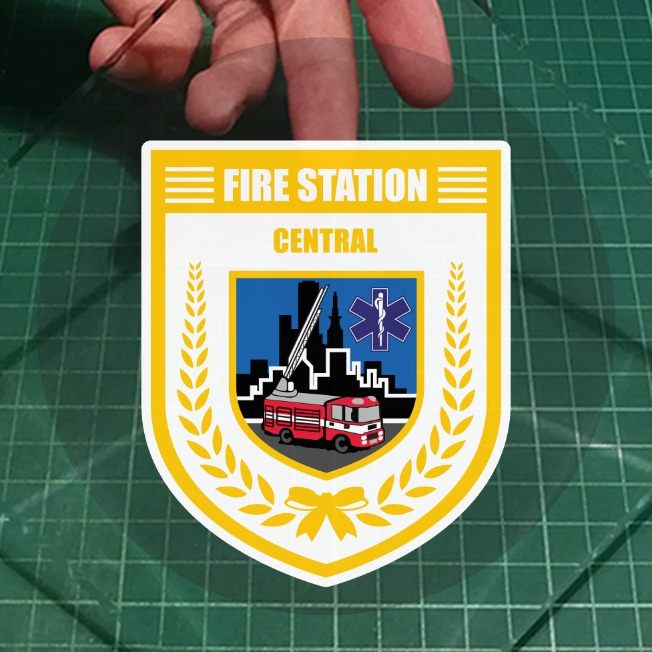 SCDF Central Fire Station Souvenir Static Cling Car Decals . 11cm ...