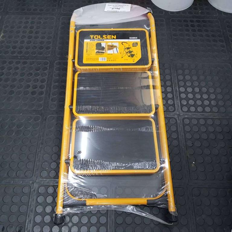Tolsen 62683, 3 Step Steel Foldable Ladder 150kg, Furniture & Home ...