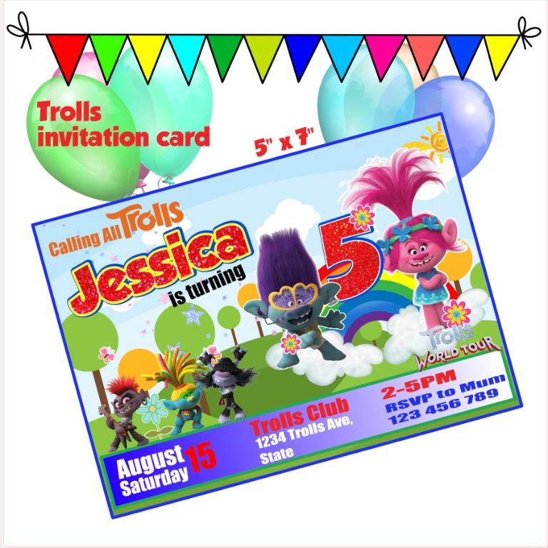 Trolls World Tour Cake Topper, Cake Topper, Birthday Cake, Cupcake ...