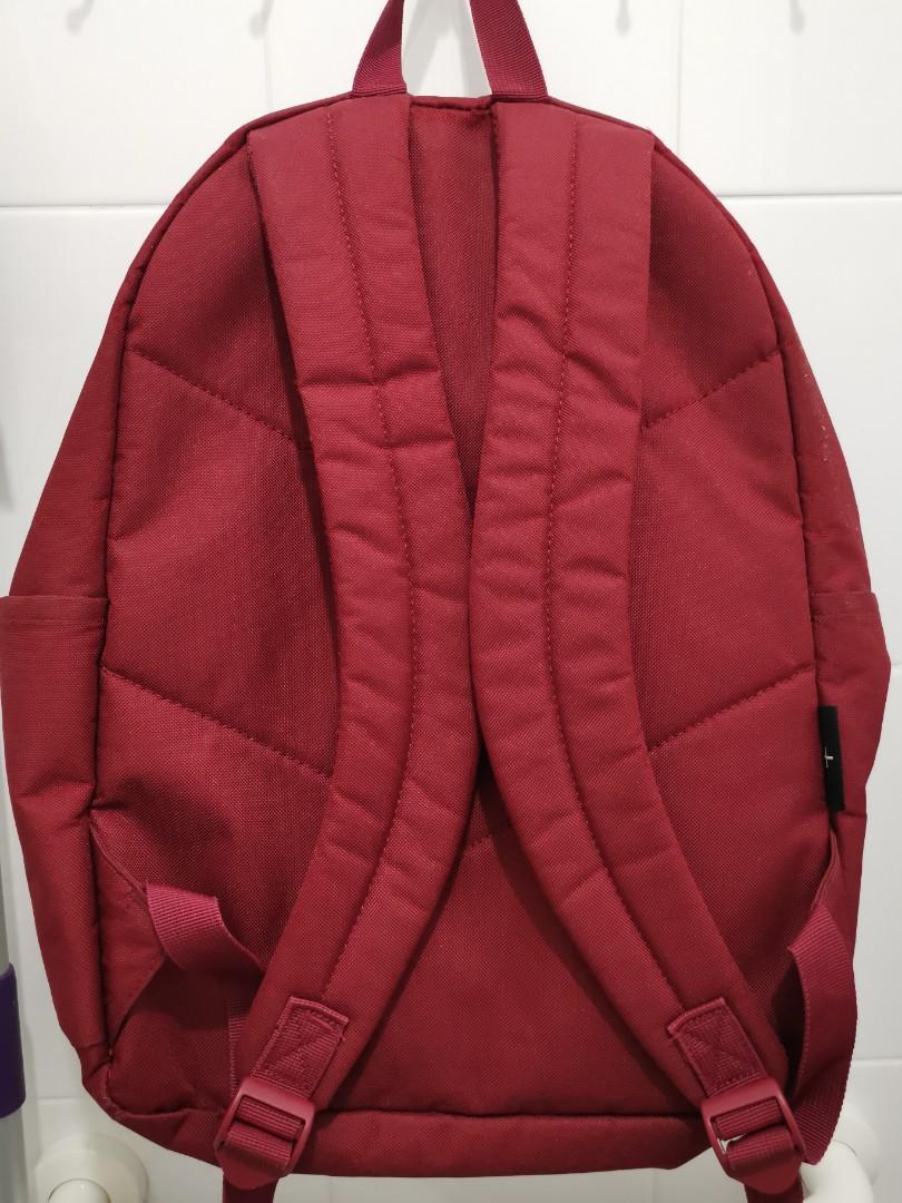 Unisex Maroon Backpack, Women's Fashion, Bags & Wallets, Backpacks on ...