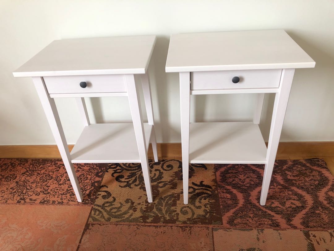 2x Ikea Hemnes bedsite table, Furniture & Home Living, Furniture ...