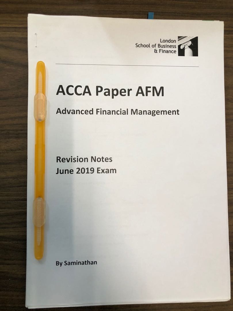 ACCA AFM Revision Notes, Hobbies & Toys, Books & Magazines, Textbooks ...