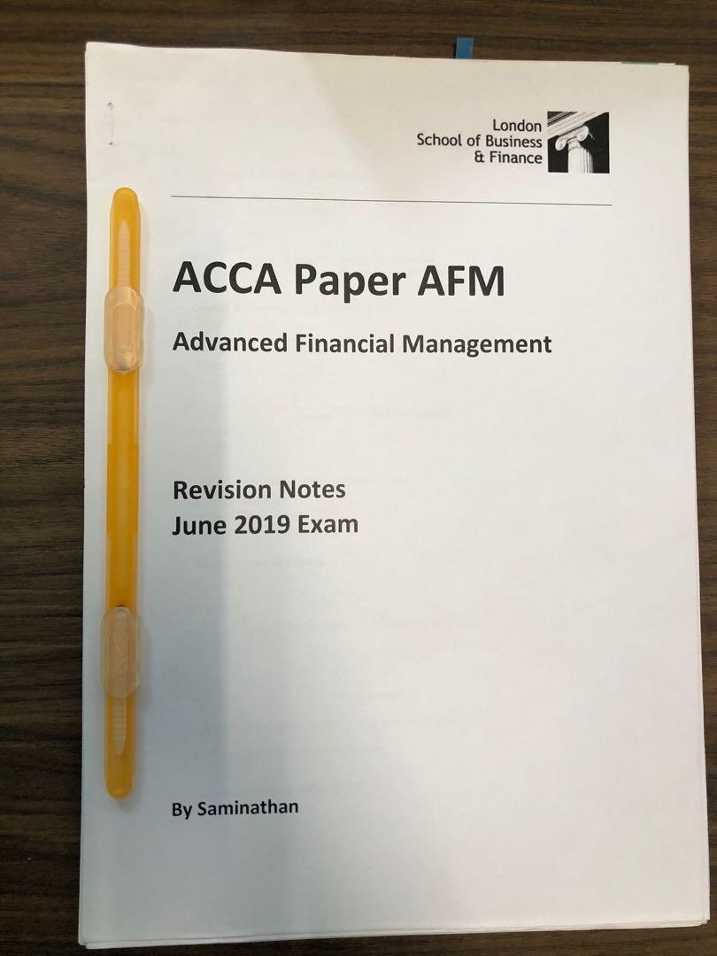ACCA AFM Revision Notes, Hobbies & Toys, Books & Magazines, Textbooks ...