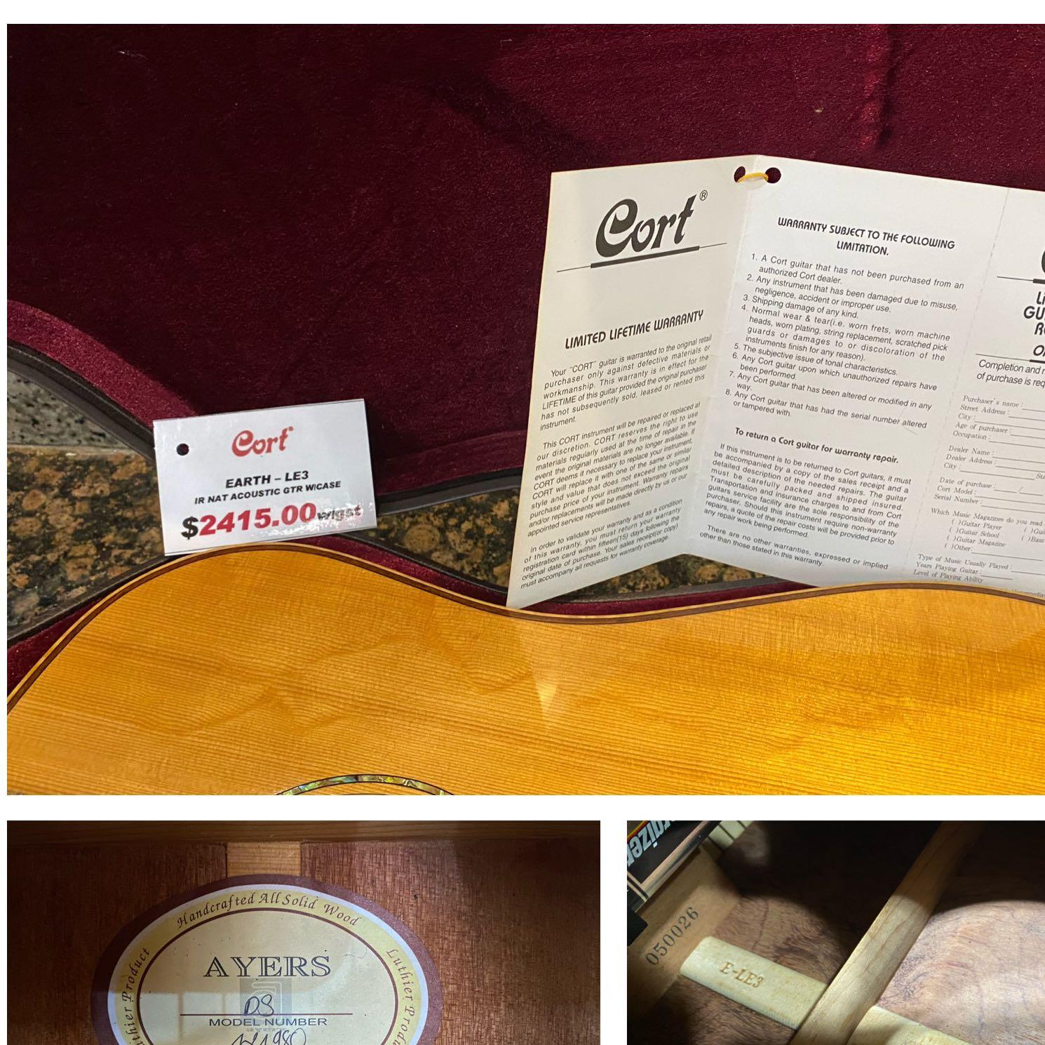 Cort Custom Shop Earth-LE3 Acoustic Electric Guitar, Hobbies & Toys ...