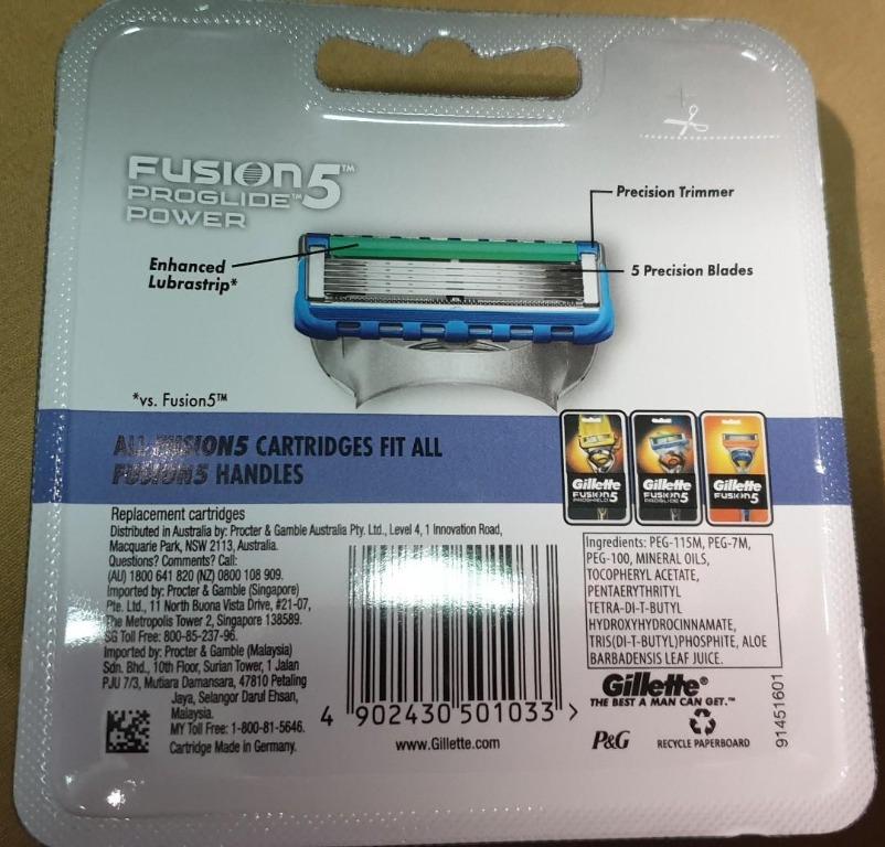Gillette Fusion ProGlide Power Razor Cartridges Refill, 8ct, Beauty ...