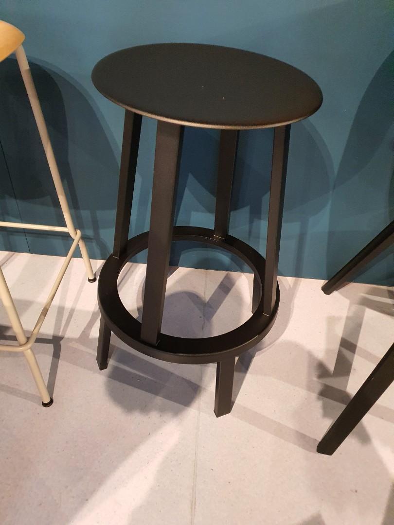 GRAFUNKT HAY Revolver bar stool high chair in black powder coated matte ...