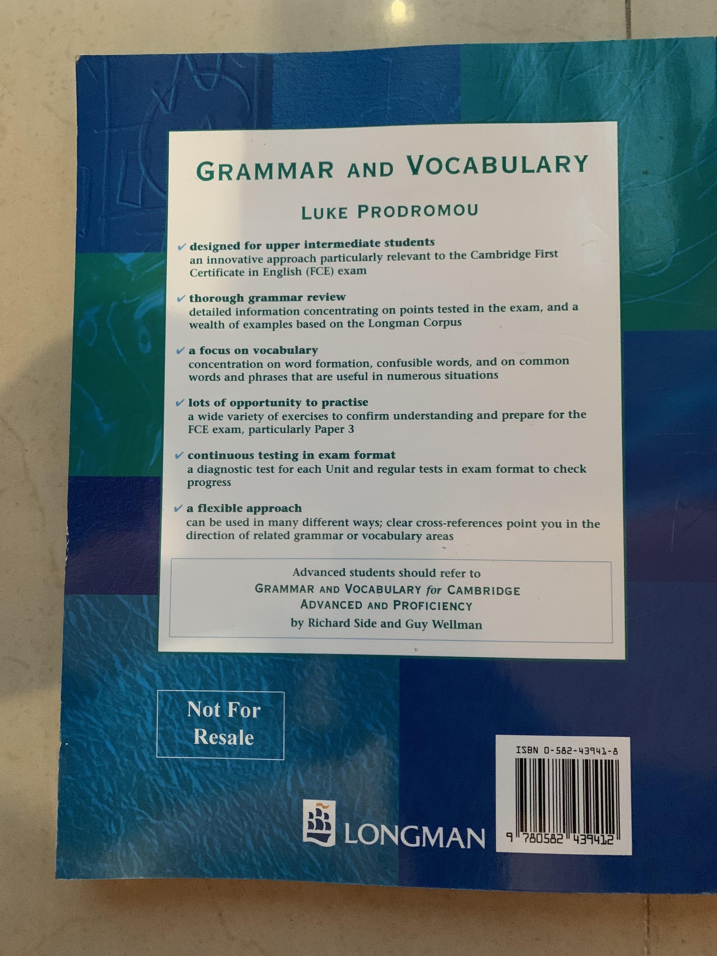 Grammar and Vocabulary Longman 90%new, 興趣及遊戲, 書本 & 文具, 補充練習 - Carousell