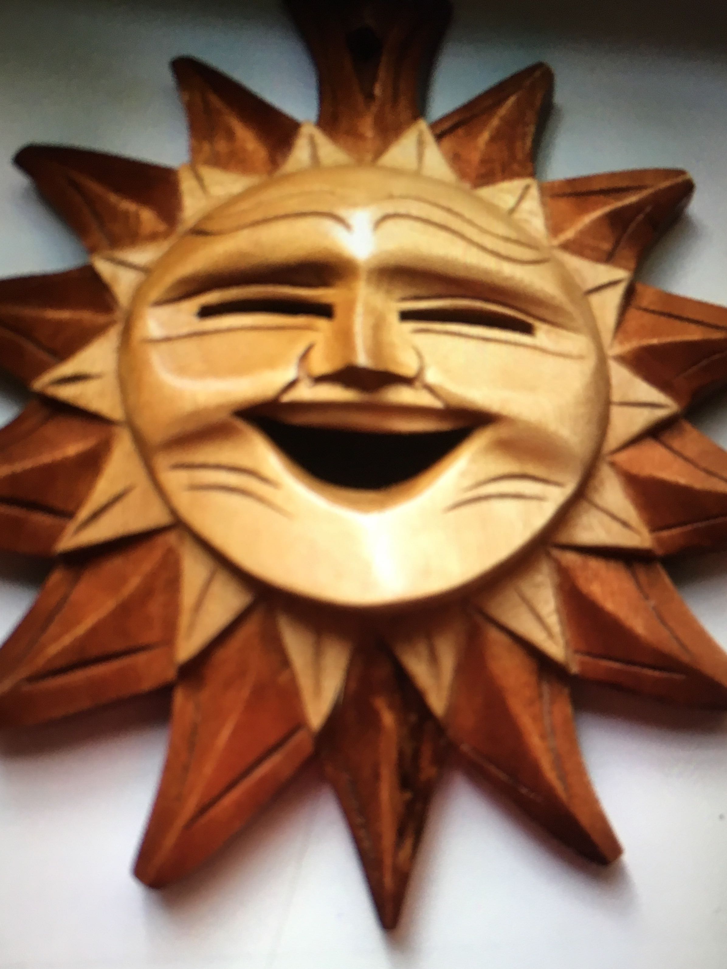 Handcrafted Wooden Sunny Face, Furniture & Home Living, Home Decor ...