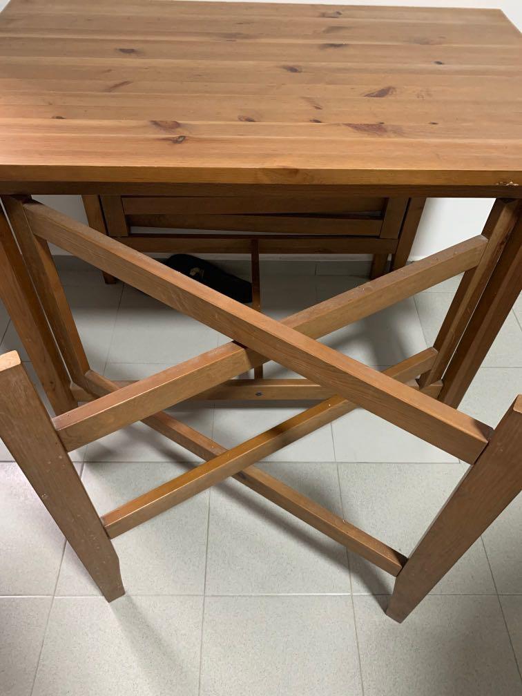 Ikea Extendable dining table solid wood, Furniture & Home Living ...