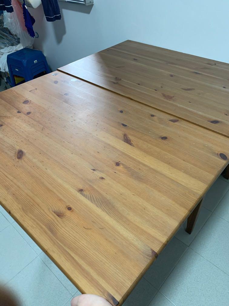 Ikea Extendable dining table solid wood, Furniture & Home Living ...