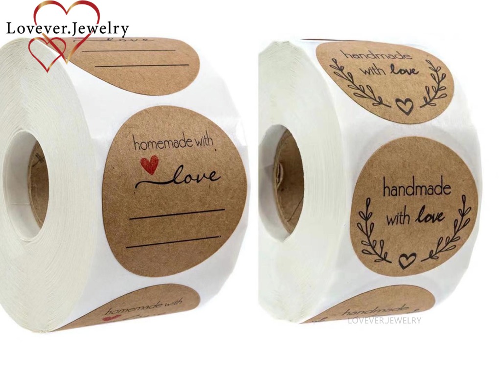 Lovever 500 Labels Per Roll 1 inch DIY Homemade With Love Sticker With ...