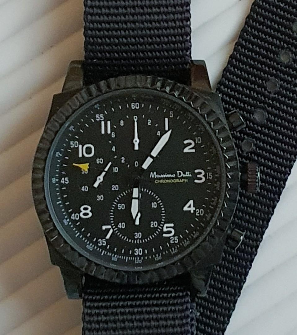 Massimo Dutti Chronograph Watch - Black, Men's Fashion, Watches ...
