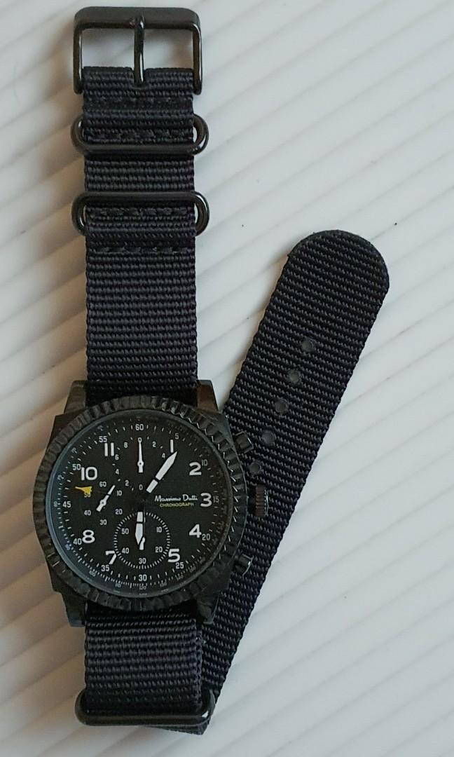Massimo Dutti Chronograph Watch - Black, Men's Fashion, Watches ...