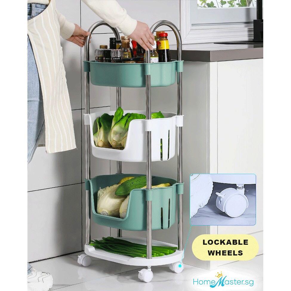 Multi-Tier Moveable Basket Trolley, Everything Else on Carousell