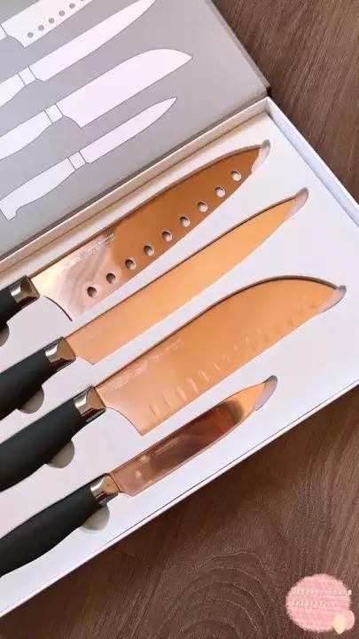 [NEOFLAM] Titanium Stainless Steel Knives Set in Rose Gold, Furniture ...