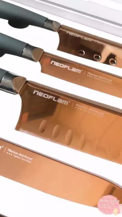 [NEOFLAM] Titanium Stainless Steel Knives Set in Rose Gold, Furniture ...