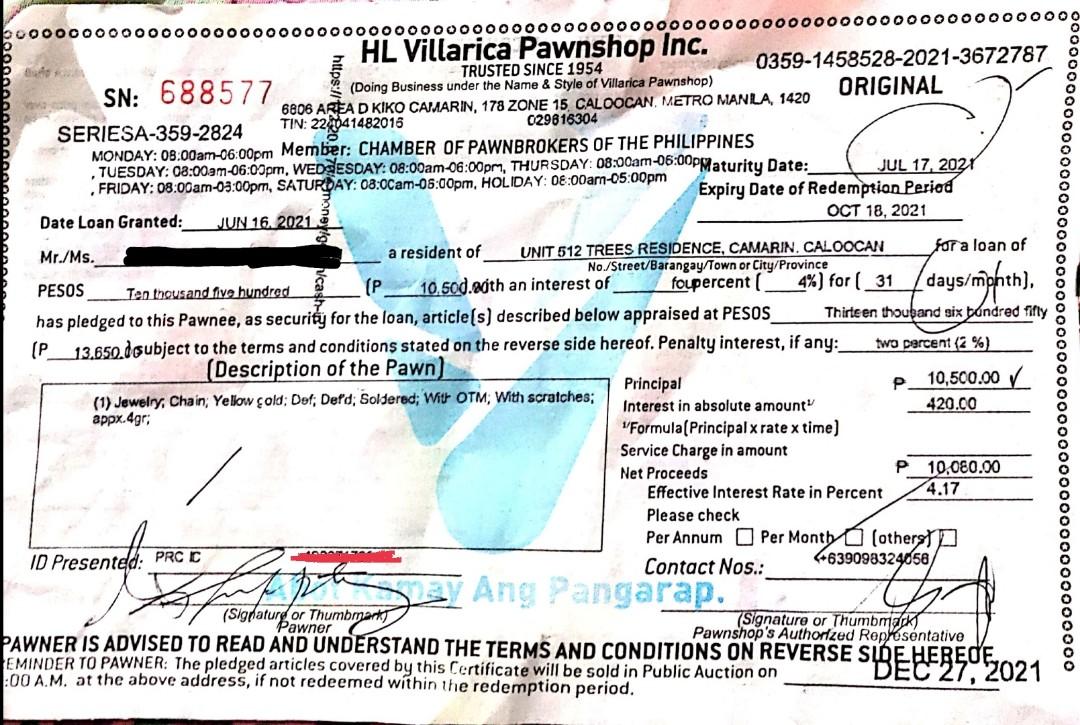 Papel de Ahensya /Pawn Paper, Men's Fashion, Watches & Accessories ...