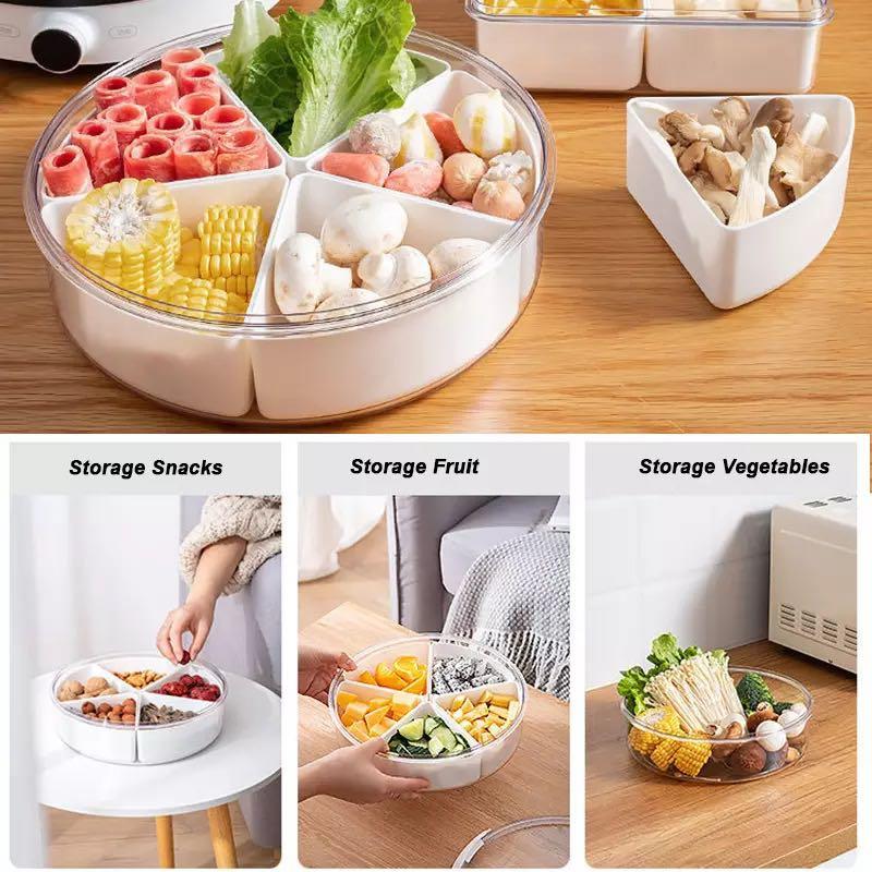 Plastic Airtight Food Containers Compartment with Transparent Lid ...