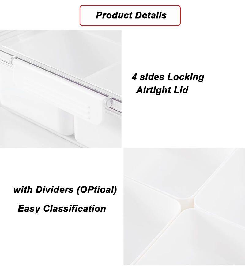 Plastic Airtight Food Containers Compartment with Transparent Lid ...