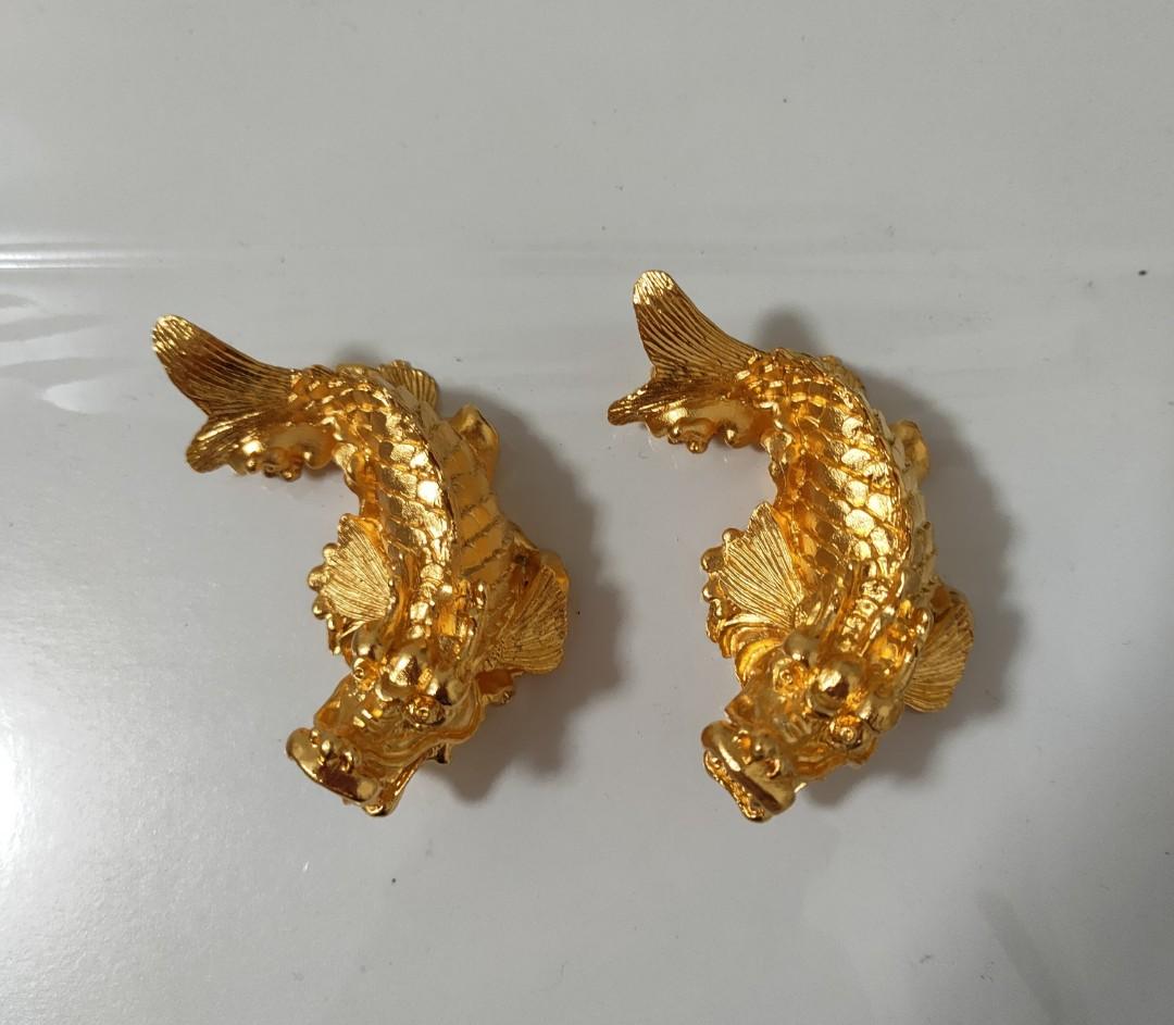 Risis 24K Gold Plated Dragon Fish, Women's Fashion, Jewelry ...
