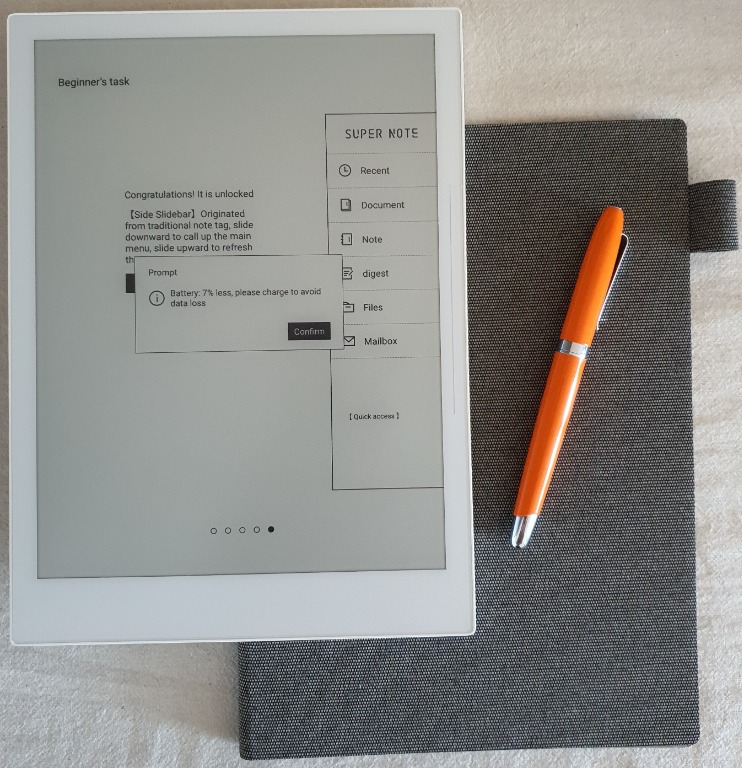 SuperNote A5X E-Ink Reader (Never Used) in Original Packaging with Case ...