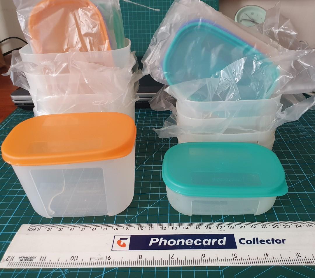 Tupperware Smidget small rectangular container sets of five, Furniture ...
