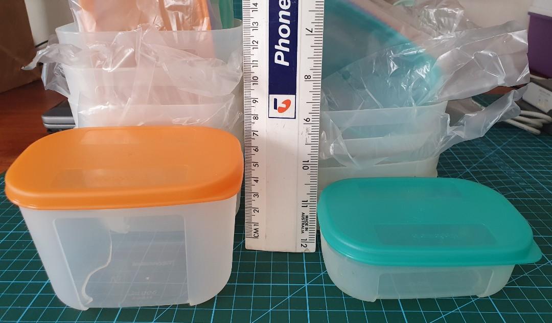 Tupperware Smidget small rectangular container sets of five, Furniture ...