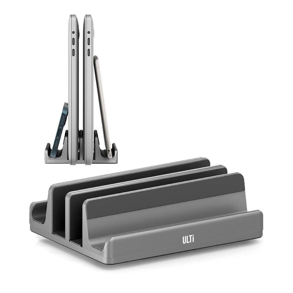 ULTi Vertical Laptop Stand, Solid Aluminium Base, Four Slots Design ...