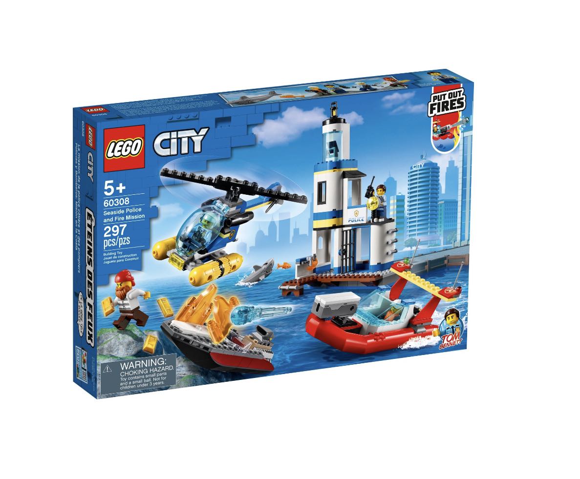 (Used) Lego City 60308 Seaside Police and Fire Mission, Hobbies & Toys ...