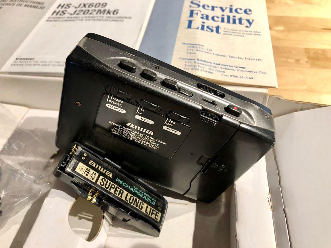 Very Rare Aiwa AM/FM Auto Reverse Stereo Cassette Recorder HS-JX609 HS-JX639 Full Box & Papers ...