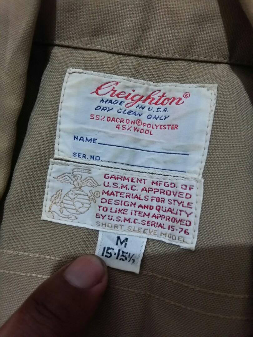 Vintage USMC uniform by Creighton, Men's Fashion, Tops & Sets, Tshirts ...