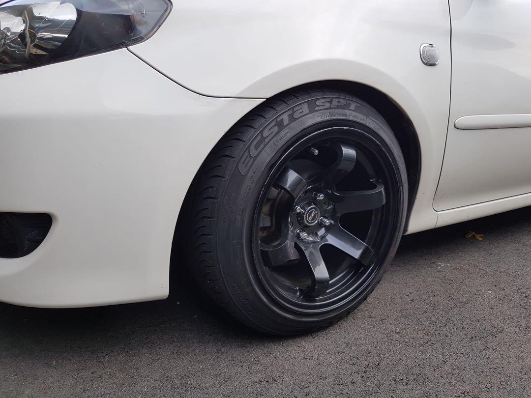 (RARE) 15” Inch Concave 9JJ Rays Volk Racing TE37 Rims + Bridgestone ...