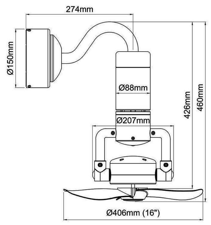 Acorn Corner Fan/Corner DC-360/Acorn Fan/Wall Fan/Corner Fan/Ceiling ...