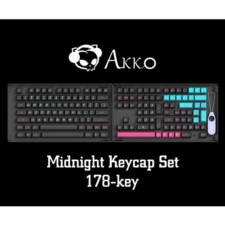 Akko ASA PBT Double shot Midnight Keycap Set, Computers & Tech, Parts ...