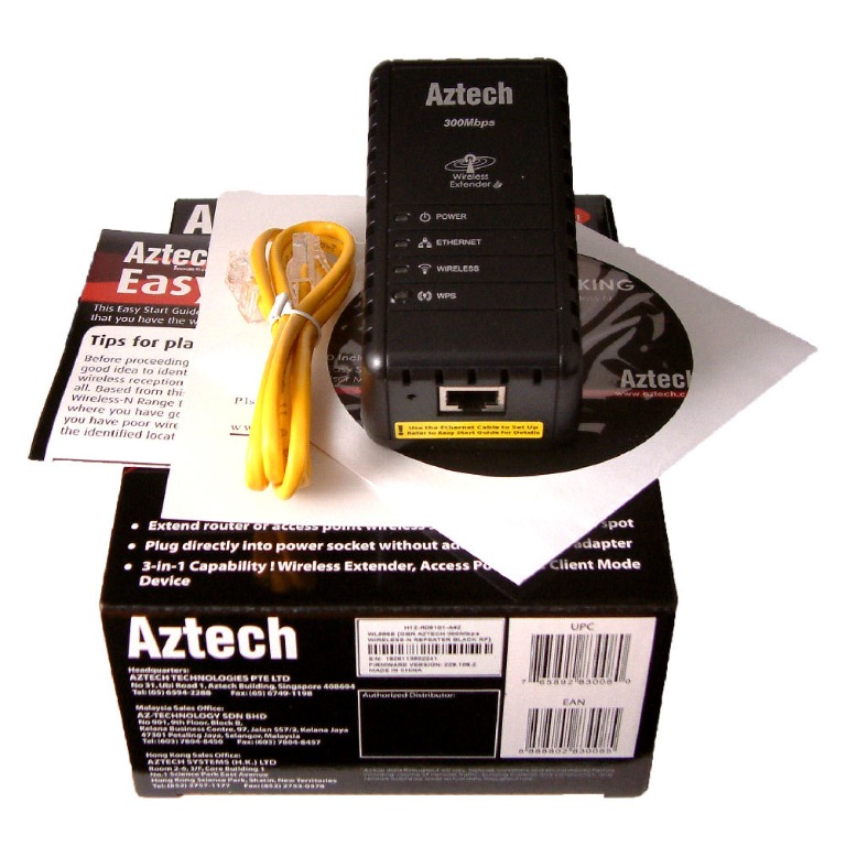 Aztech WL556E Wireless-N Repeater Extender WL556E, Computers & Tech ...