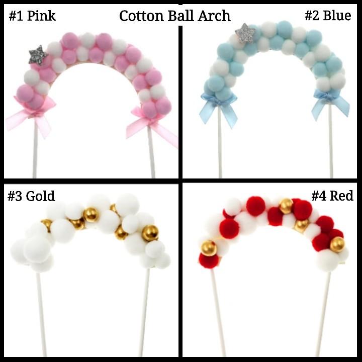 Balloon Arch / Cotton Ball Figurines Cake Topper, Hobbies & Toys ...