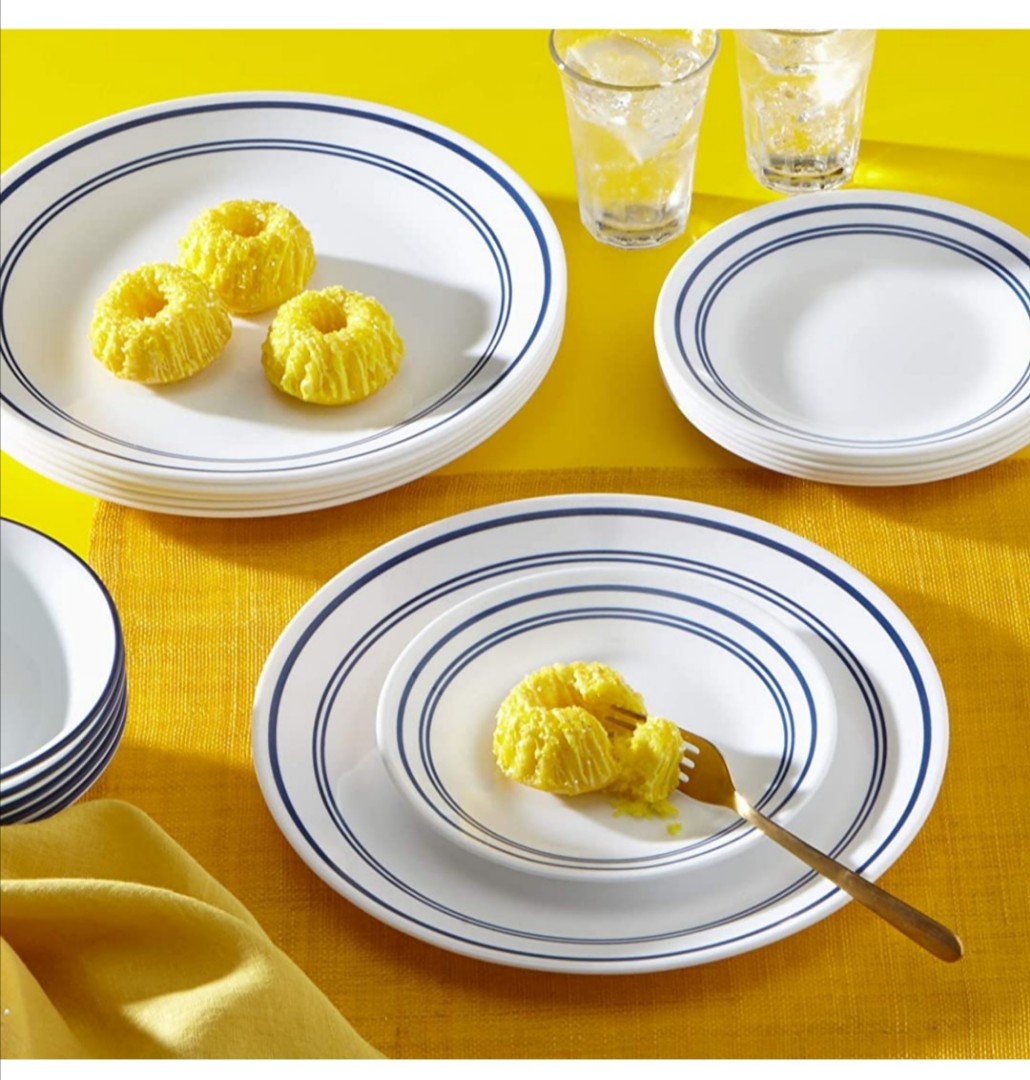 🔥Last set 🔥Corelle 18-Piece Dinnerware Set, Classic Cafe Blue ...