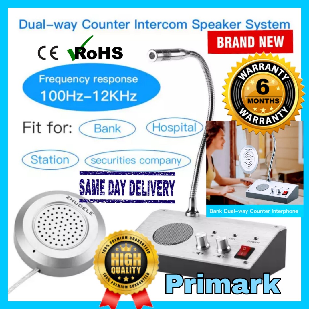 Dual Way Window Counter Intercom Interphone, Computers & Tech, Office ...