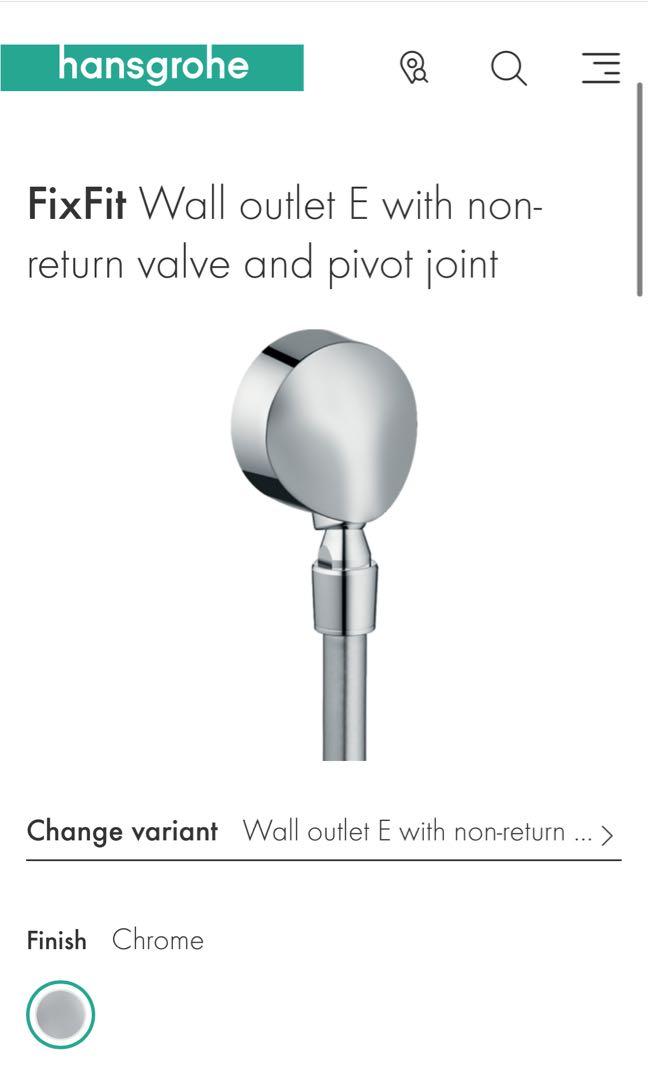 Hansgrohe HG 27505000 FixFit Wall outlet E with non-return valve and ...