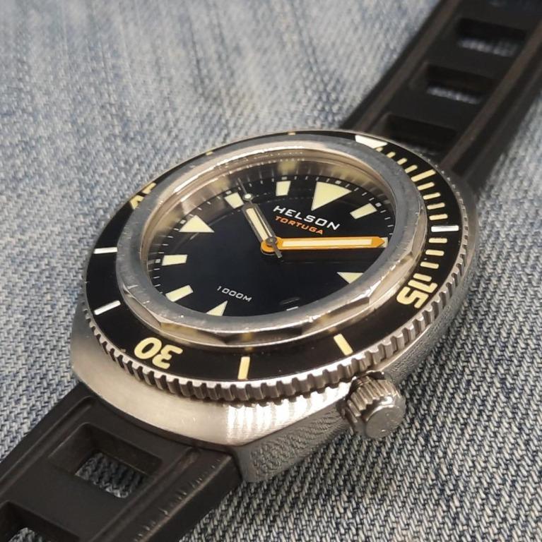 Helson Tortuga "Date" 1000 Meters Swiss Made Automatic Men's Watch, Men ...