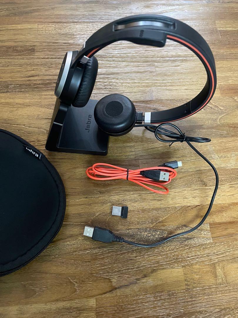 Jabra Evolve 65 Headset Stereo with USB Dongle & Charging Stand, Audio ...