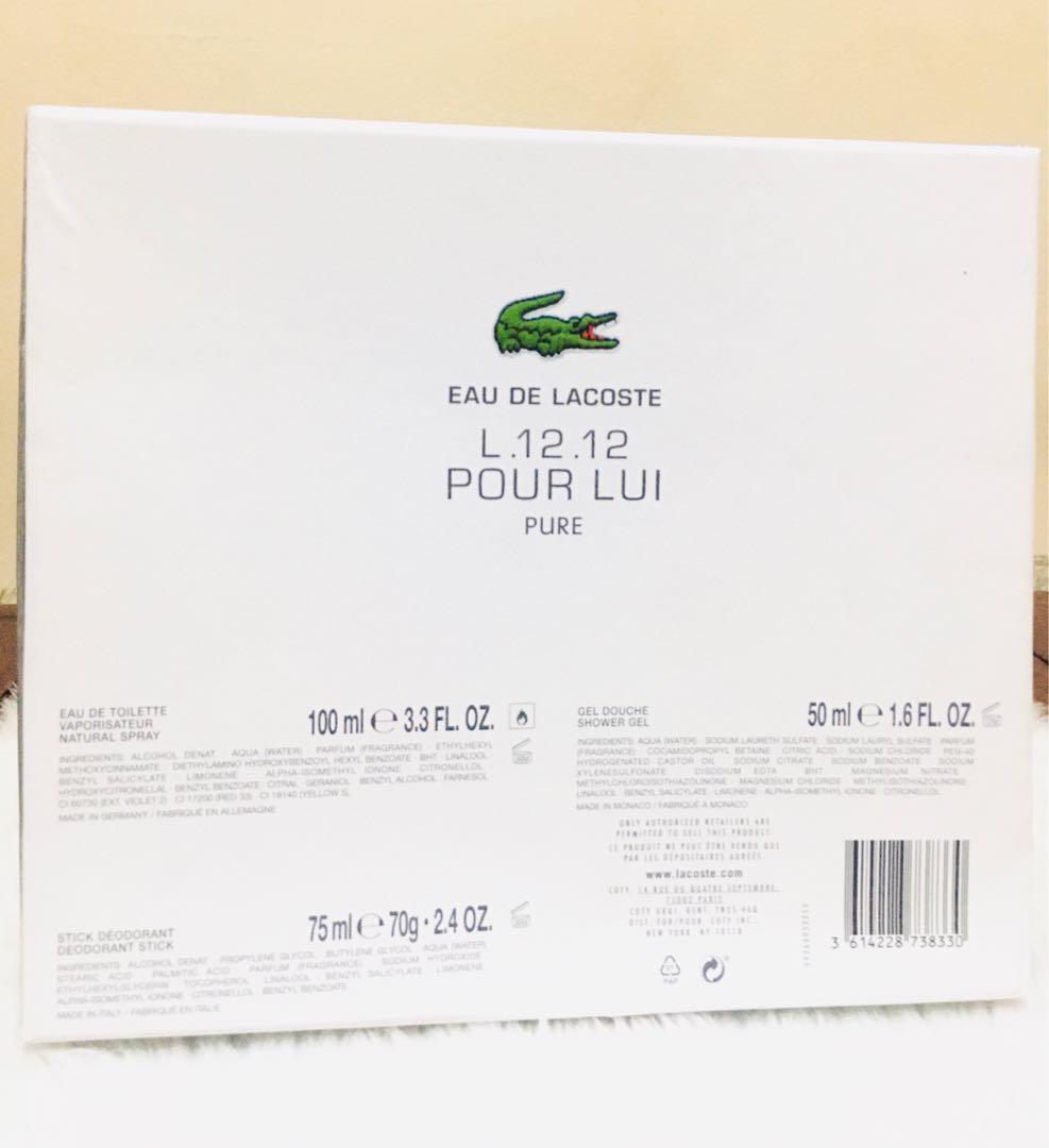 Lacoste Pure White Set, Beauty & Personal Care, Fragrance & Deodorants ...