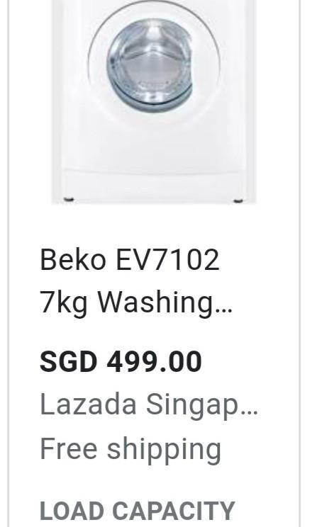 LG Beko Ev 7100+ Washing Machine, TV & Home Appliances, Washing ...